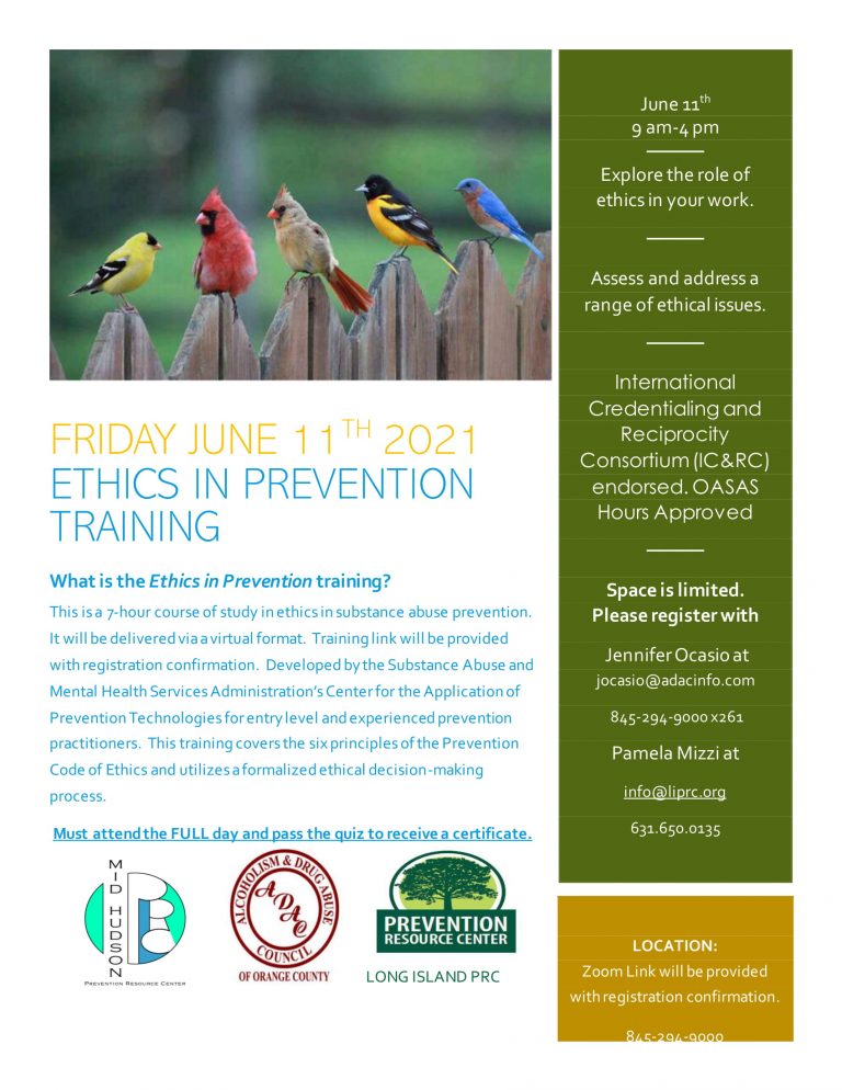 Ethics for the Prevention Professional Training | PRC